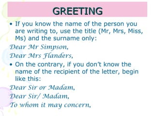 Formal letters | PPT