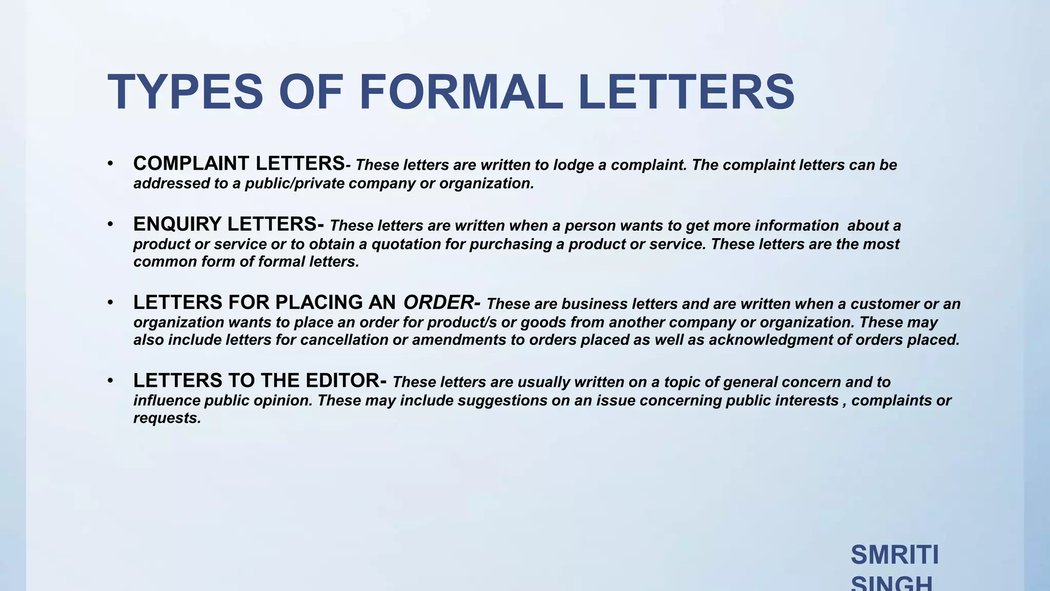 Formal letters | PPTX