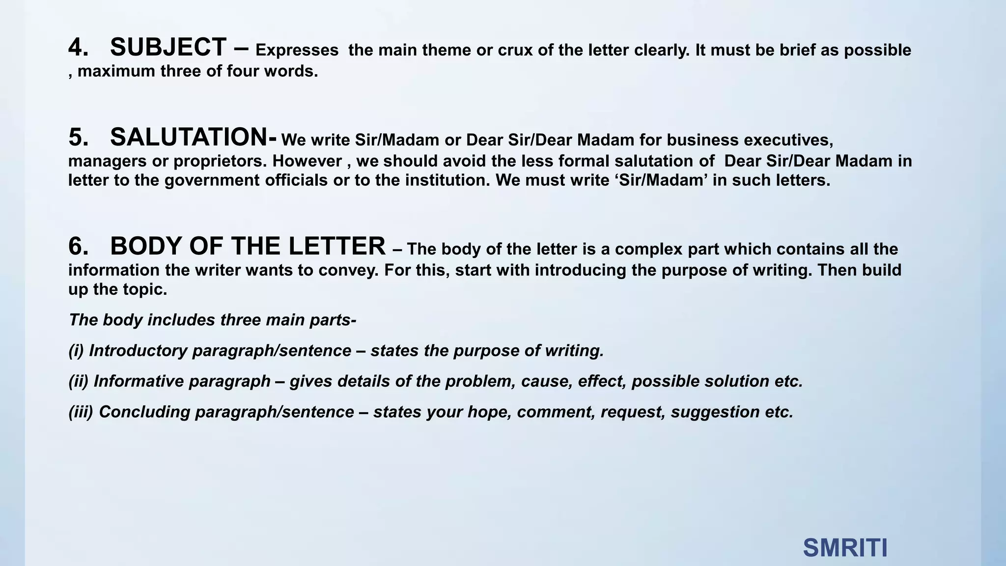 Formal letters | PPTX