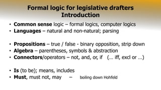 Formal logic for legislative drafters - Waddington 2019 | PPTX