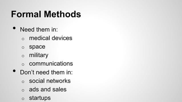 Formal methods 1 - introduction | PPTX | Programming Languages | Computing