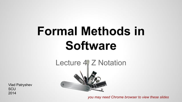 Formal methods 4 - Z notation | PDF