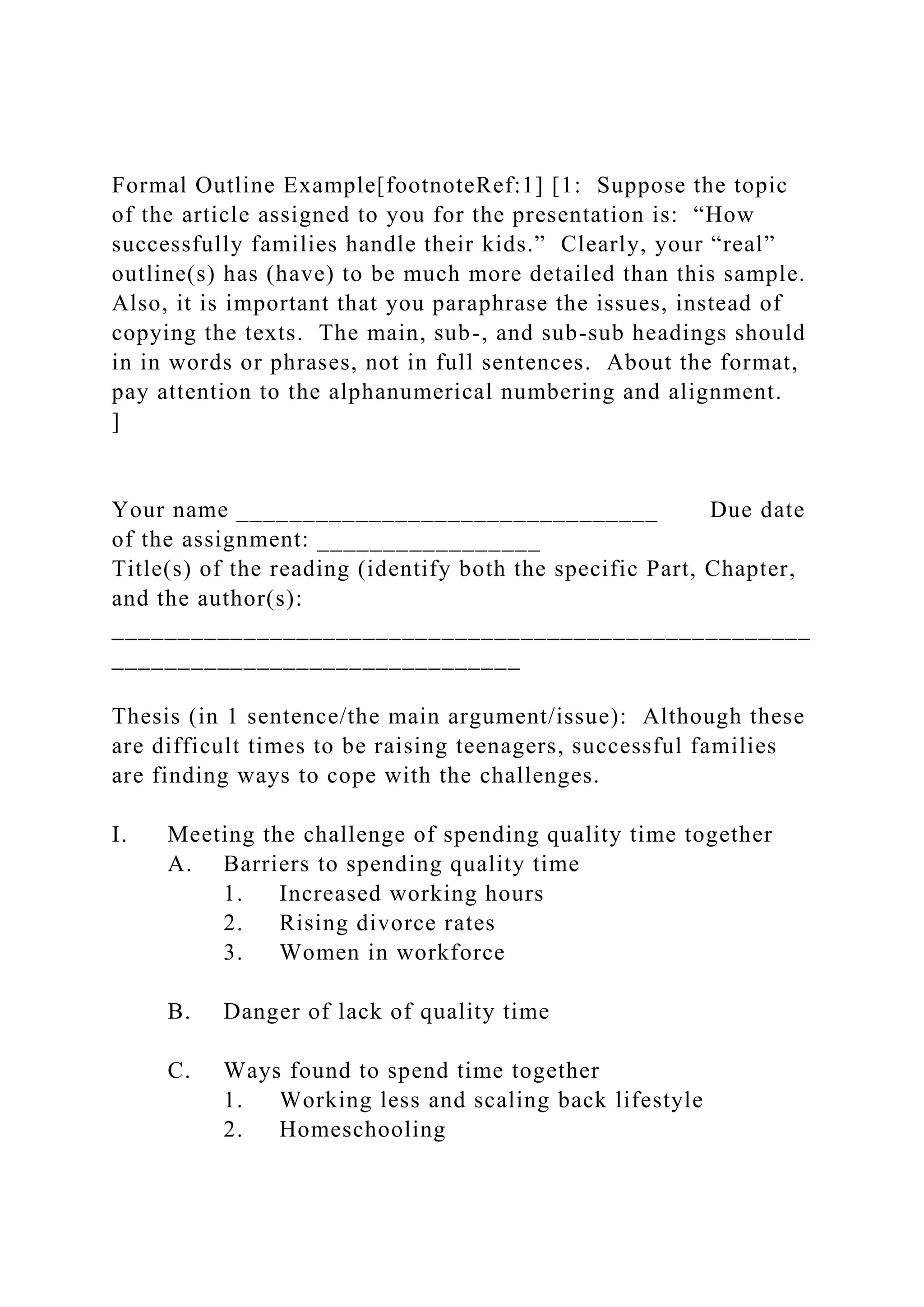 Formal Outline Example[footnoteRef1] [1 Suppose the topic of th.docx