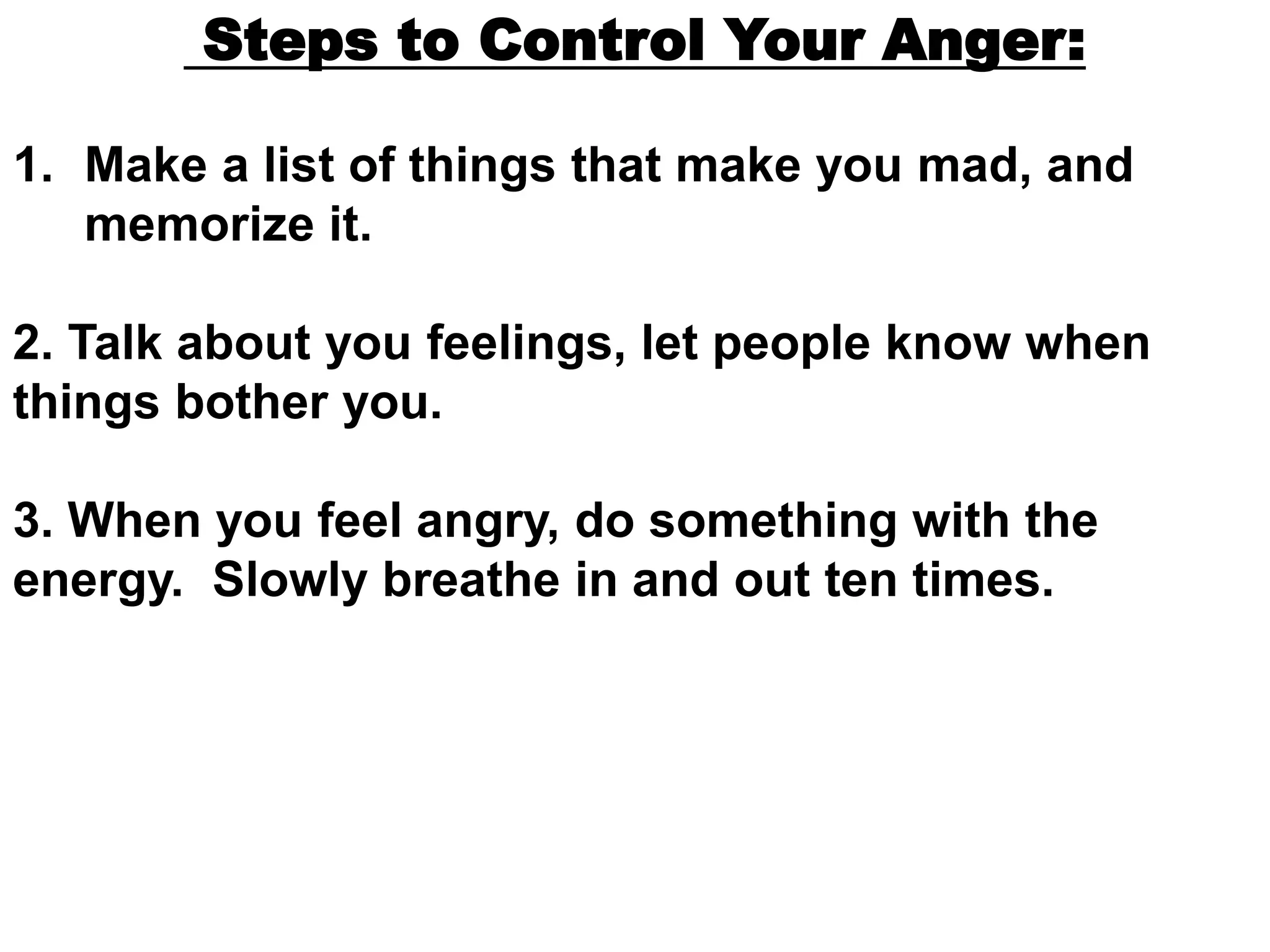 Controlling Your Anger Before It Controls You | PPTX | First Aid | Injuries
