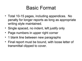 Formal report components | PPT