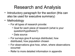Formal report components | PPT