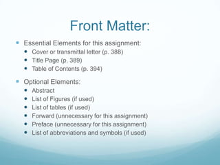 Formal reports and proposals | PPTX