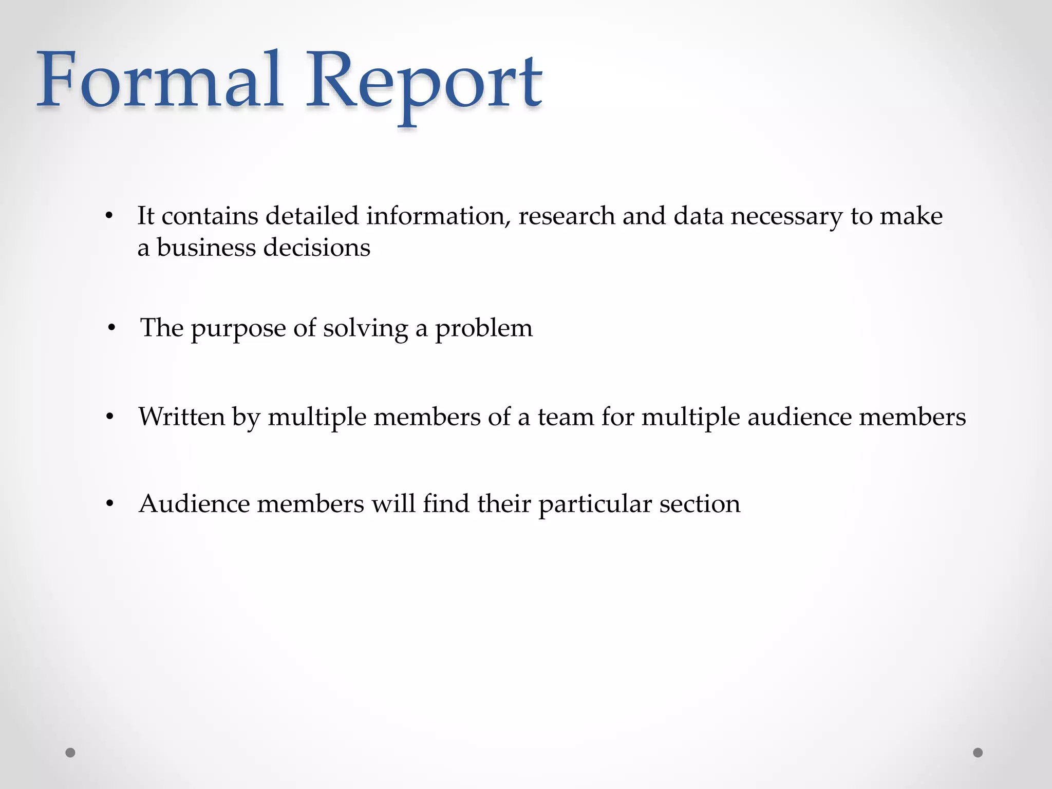 Formal report | PPTX