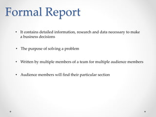Formal report | PPTX