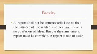 Formal report writing and its charactristics, long and short report.pptx