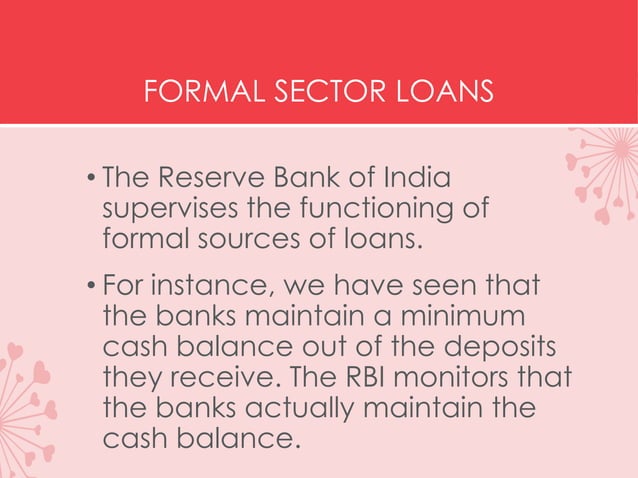 Formal sector credit in india | PPT | Free Download