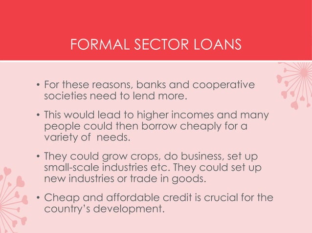 Formal sector credit in india | PPT | Free Download