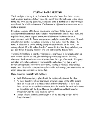 Formal table setting | DOCX