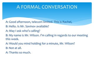 Formal telephone skills | PPTX