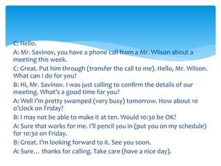 Formal telephone skills | PPTX