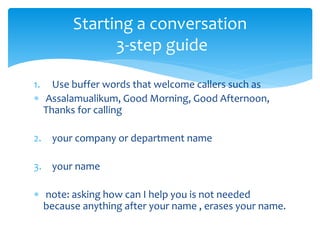 Formal telephone skills | PPTX