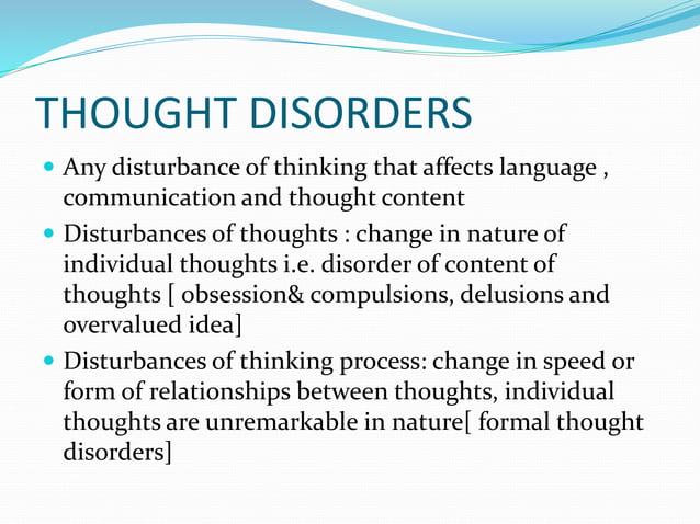 Formal thought disorders | PPTX | Mental Health | Diseases and Conditions