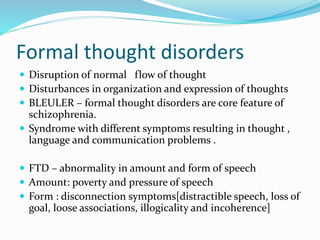 Formal thought disorders | PPTX