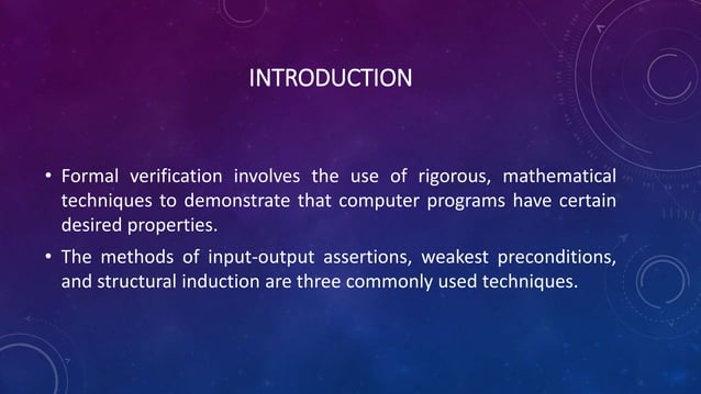 Formal verification | PPTX | Programming Languages | Computing