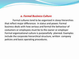 Formal vs informal business culture | PPTX