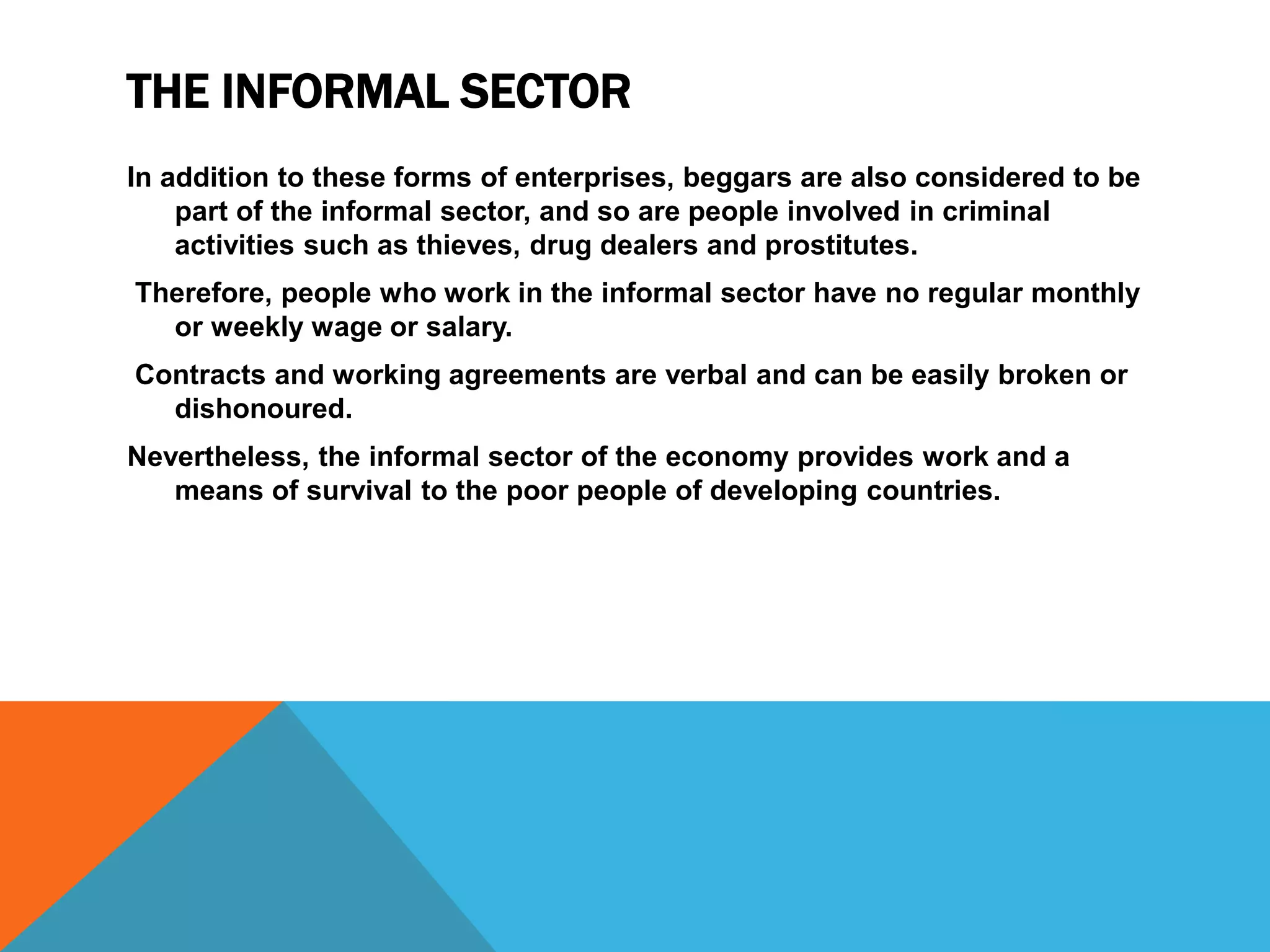 Formal vs informal sectors | PPTX