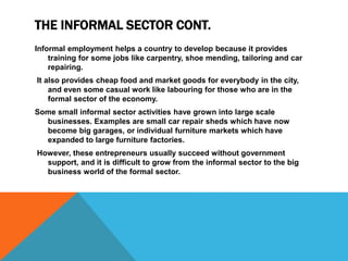 Formal vs informal sectors | PPTX
