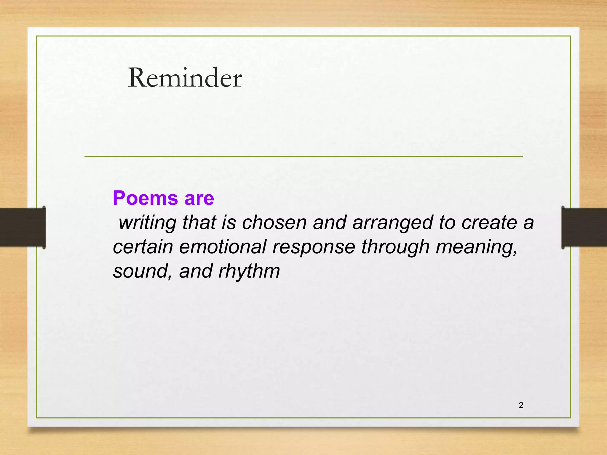 Form and Structure in Poetry | PPT