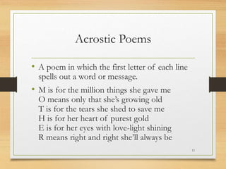 Form and Structure in Poetry | PPT