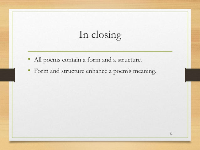 Form and Structure in Poetry | PPT