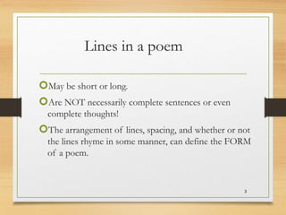 Form and Structure in Poetry | PPT