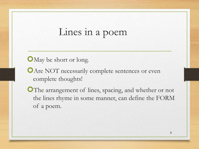 Form and Structure in Poetry | PPT