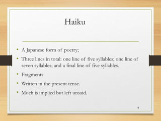 Form and Structure in Poetry | PPT