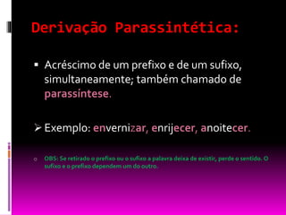 Formação de palavras (derivações e composições) aula 1 | PPTX