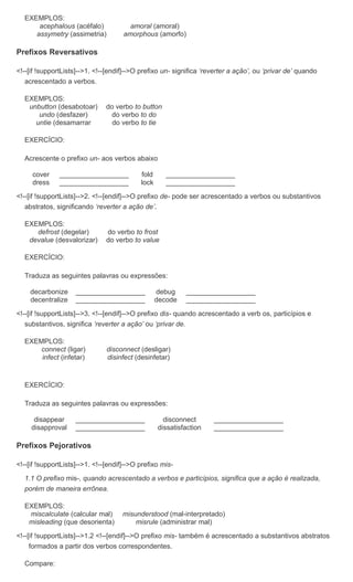FormaçãO De Palavras Por PrefixaçãO | DOC