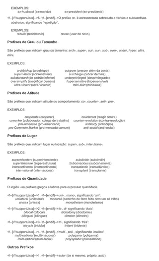 FormaçãO De Palavras Por PrefixaçãO | DOC