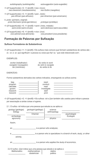 FormaçãO De Palavras Por PrefixaçãO | DOC