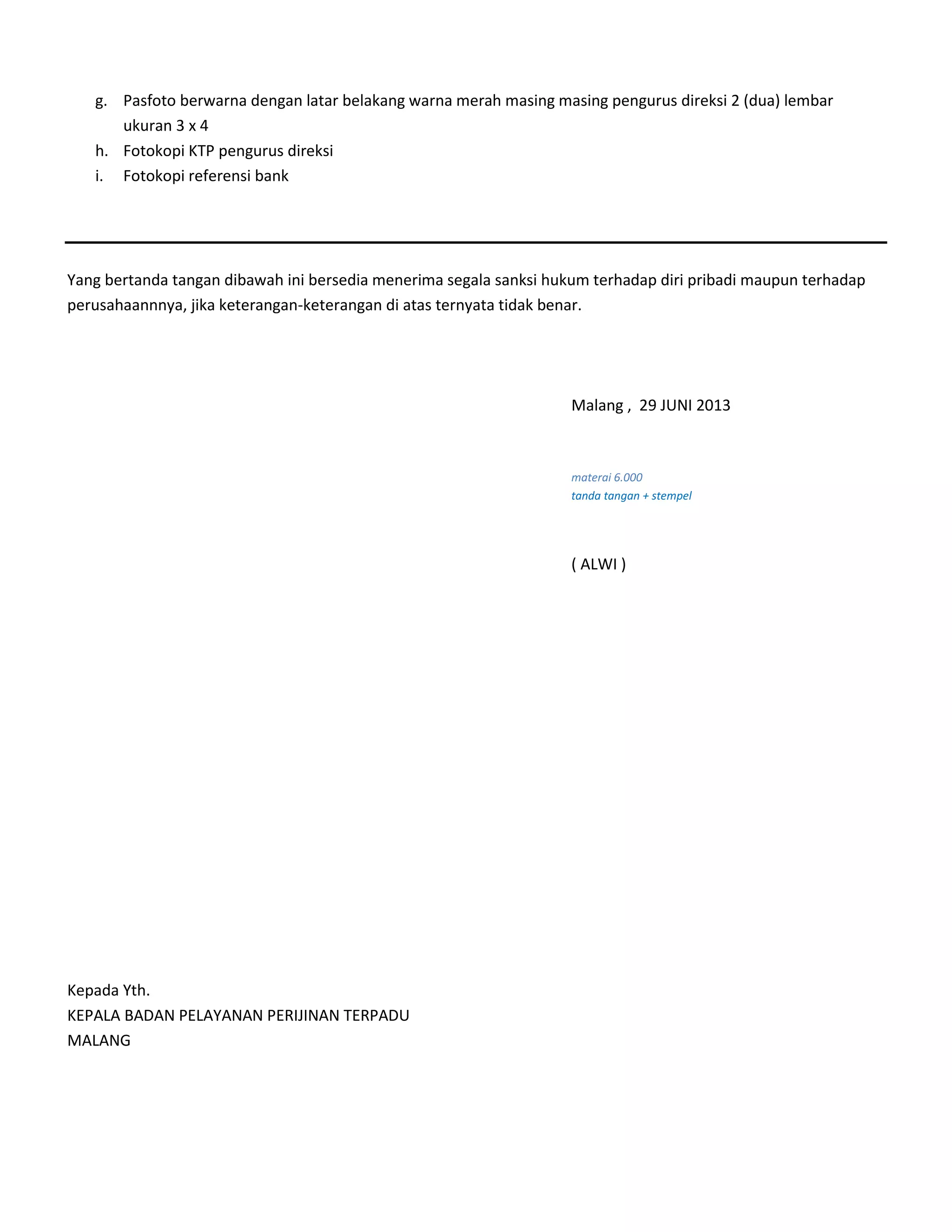 Form Isian API Angka Pengenal Impor API Umum API Produsen | DOCX