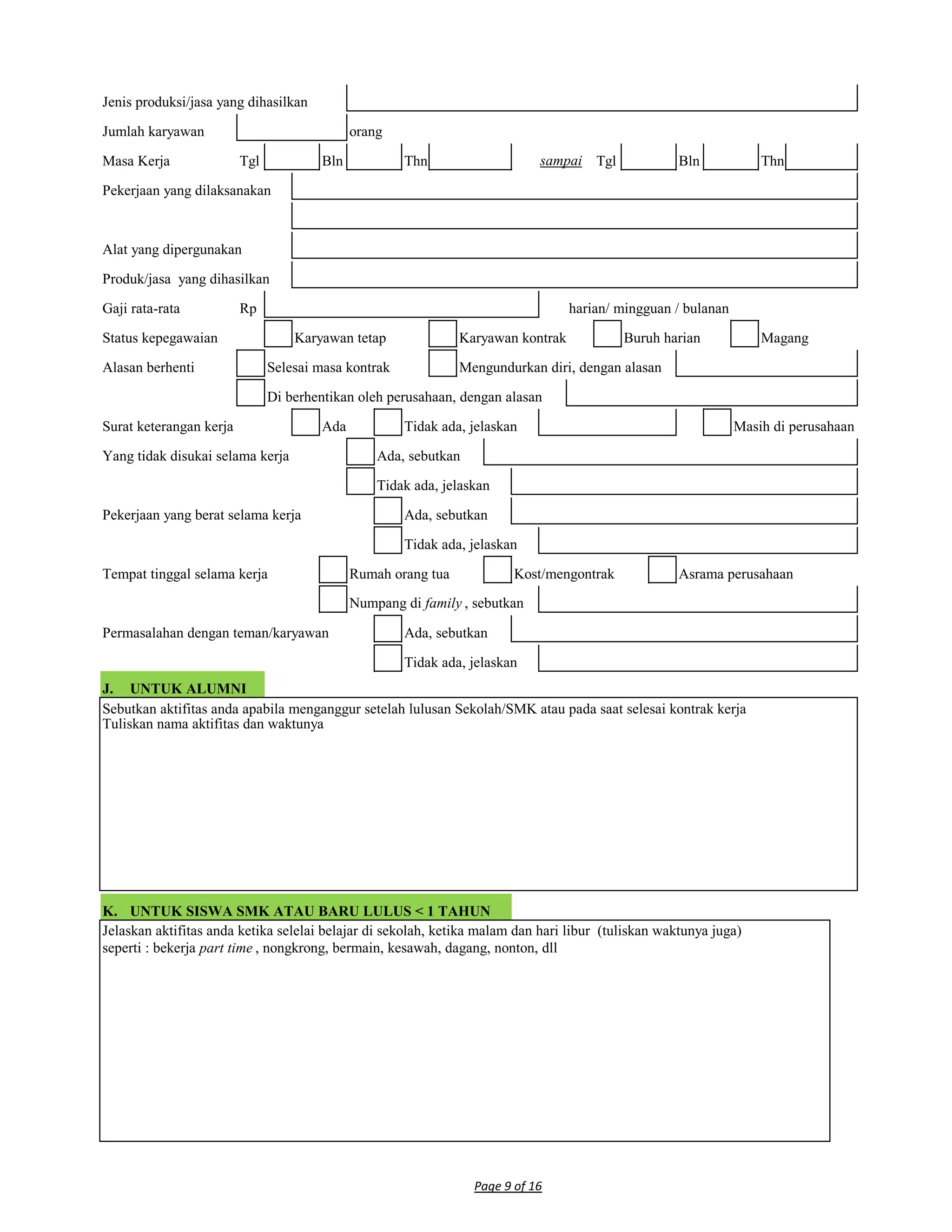 Form aplikasi a2 versi juli 2016 (Rekrutmen PT JIAEC) | PDF