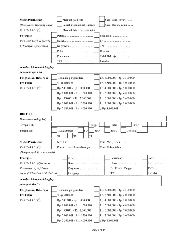 Form aplikasi a2 versi juli 2016 (Rekrutmen PT JIAEC) | PDF