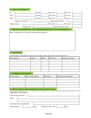 Form aplikasi a2 versi juli 2016 (Rekrutmen PT JIAEC) | PDF