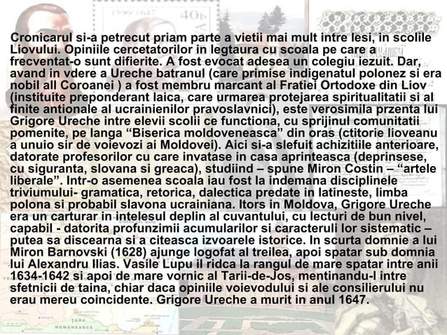 Formarea constiintei istorice romana | PPT