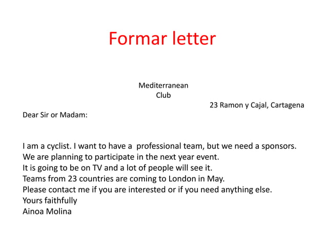 Formar Letter | PPT