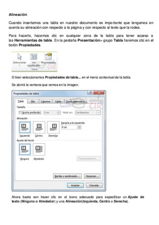 FORMAS DE CREAR UNA TABLA EN WORD, ejercicios en word | PDF