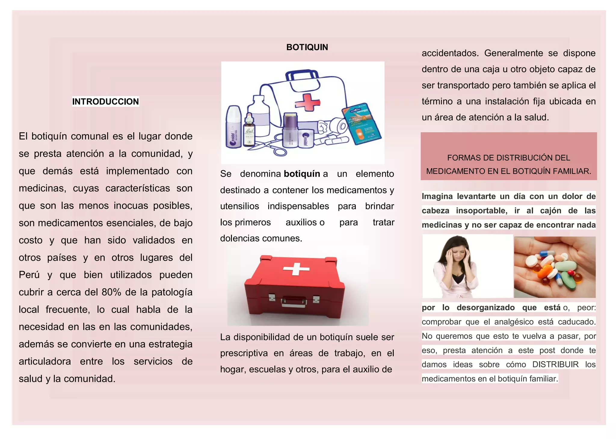 Formas de distribución del medicamento en el botiquín familiar. | PDF