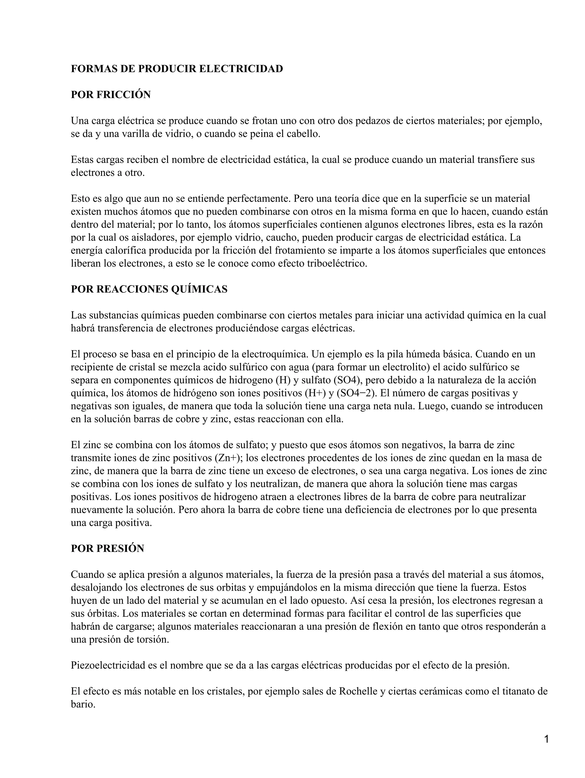 Formas de producir electricidad | PDF