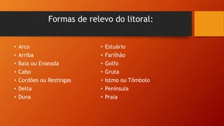 Formas de relevo no literal de portugal | PPTX