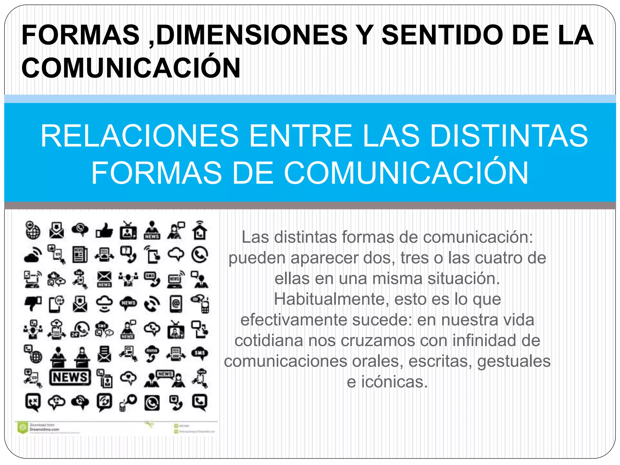 Formas ,dimensiones y sentido de la comunicación | PPT