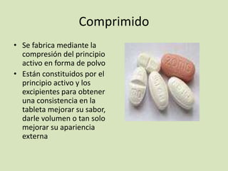 Formas farmaceúticas, vias de adm, dosificación | PPTX