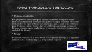 Formas farmacéuticas Medicamentosas | PPTX