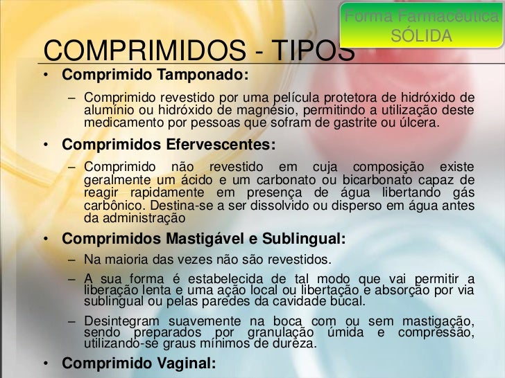Formas farmacêuticas